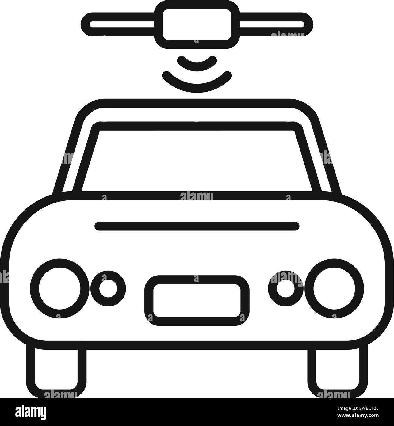 Car road sensor icon outline vector. Safety control. Smart view Stock ...