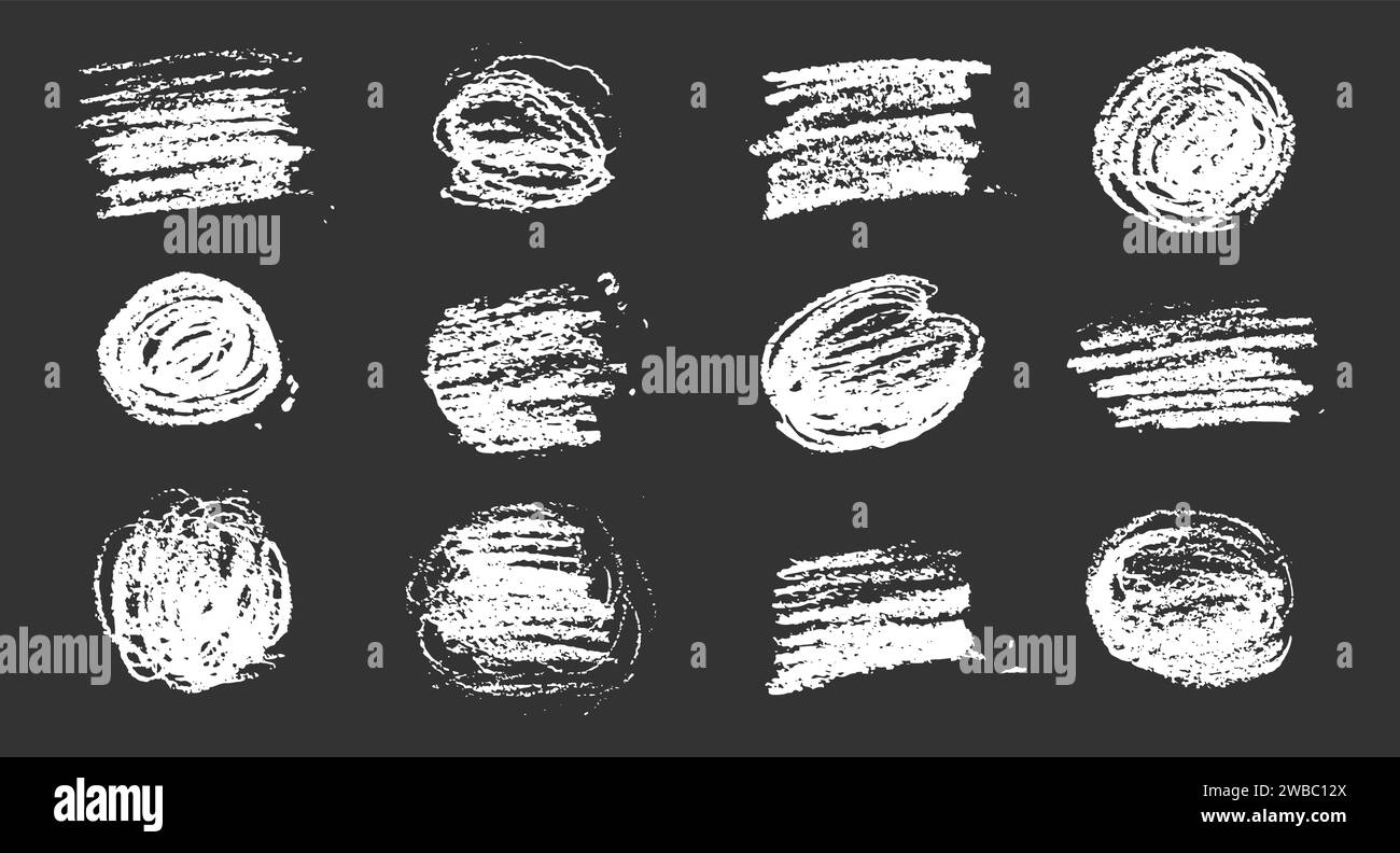 Chalk texture stain set. Hand drawn chalk background doodle effect ...