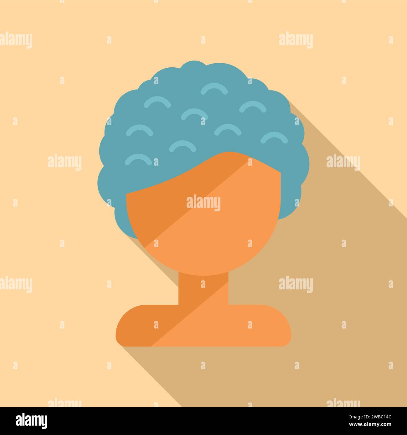 Beautiful wig icon flat vector. Face fashion. Coloration fake short ...