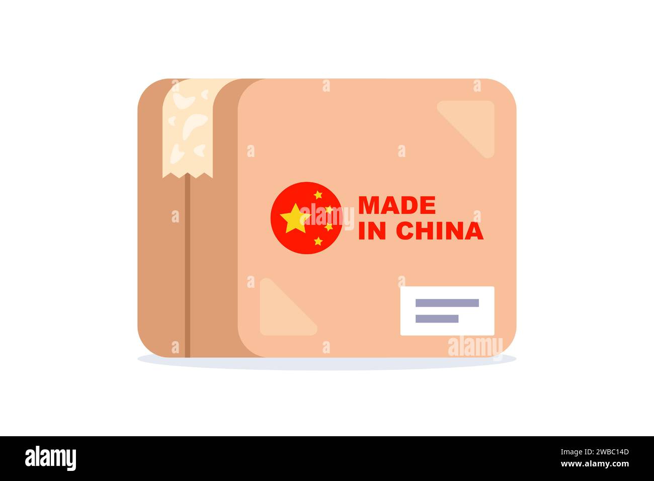 package box made in china. flat vector illustration Stock Vector Image ...