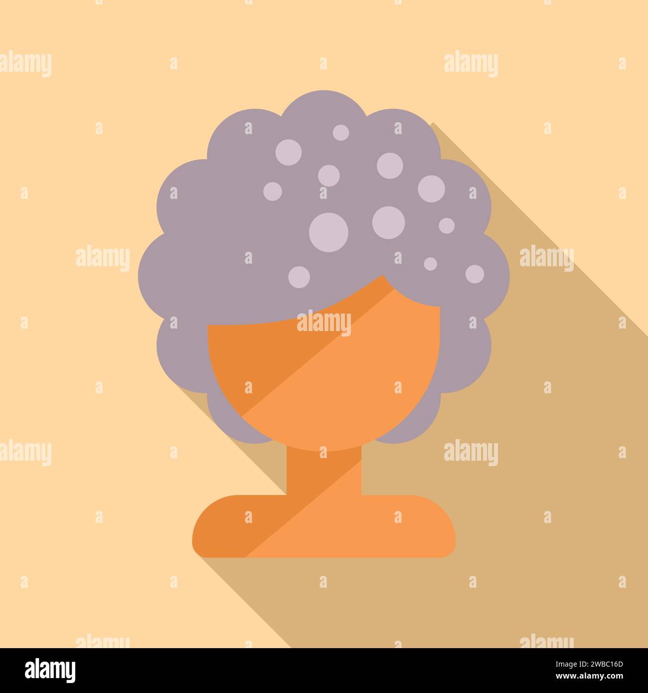 Cute model wig icon flat vector. Face fashion head. Style young long ... Cute model wig icon flat vector. Face fashion head. Style young long ...