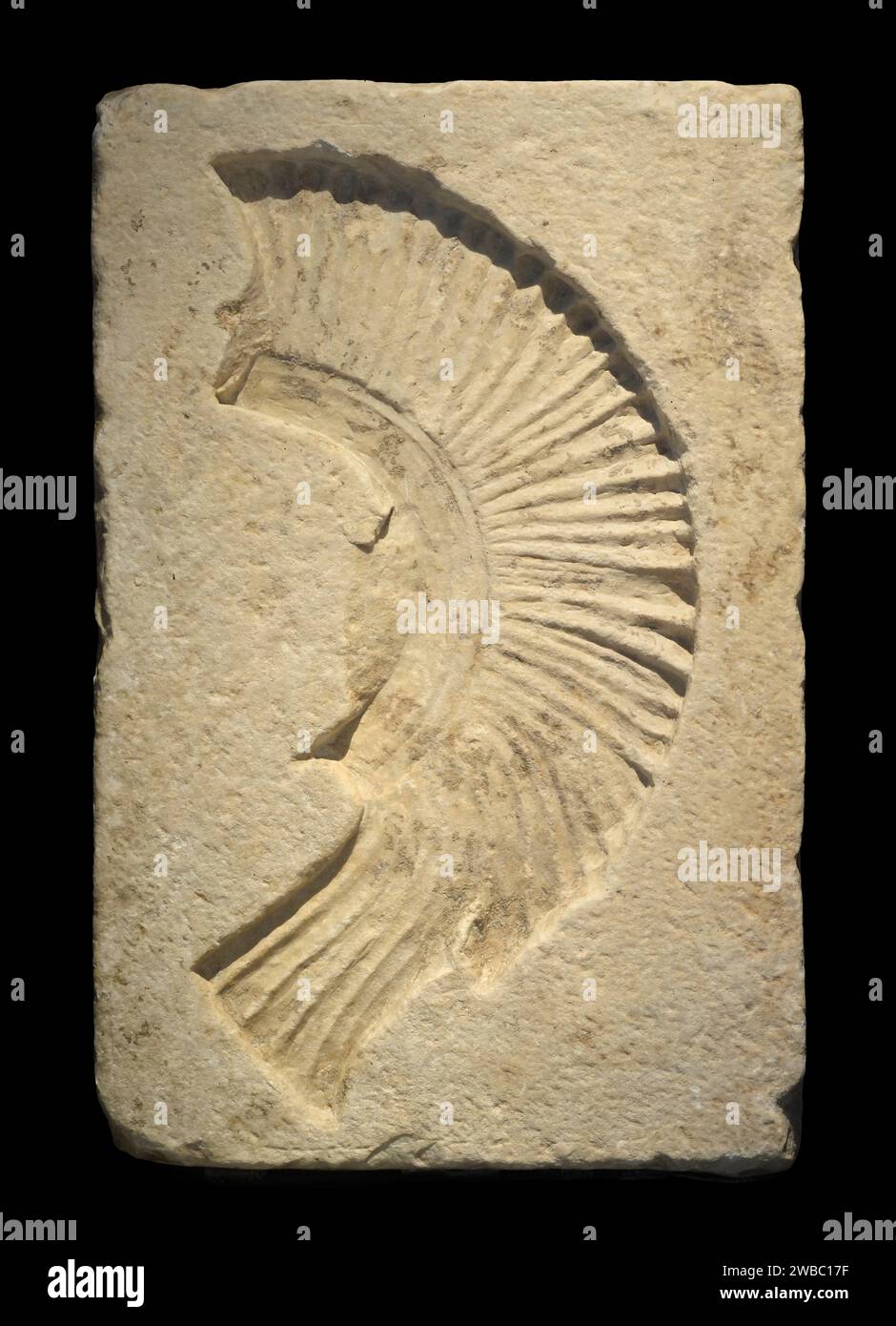 Carved helmet crest mold, Tegea Stock Photo - Alamy