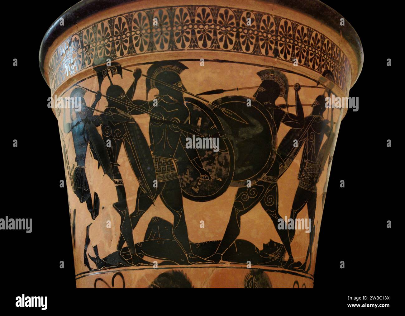 Homeric battle scene with a dead warrior Stock Photo - Alamy