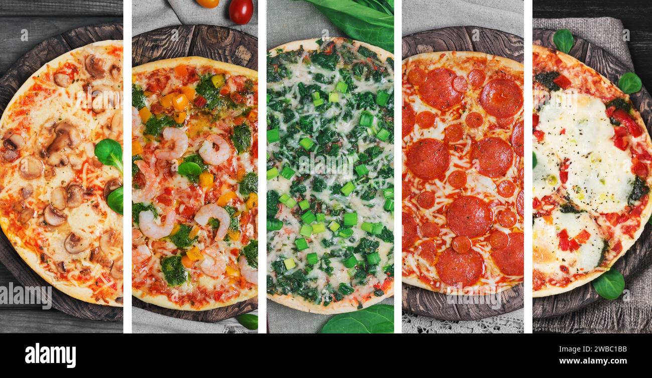 Pizza collage hi-res stock photography and images - Alamy