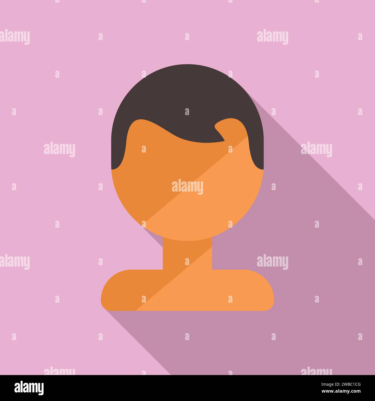 Very short wig icon flat vector. Female fashion head. Coloration fake ...