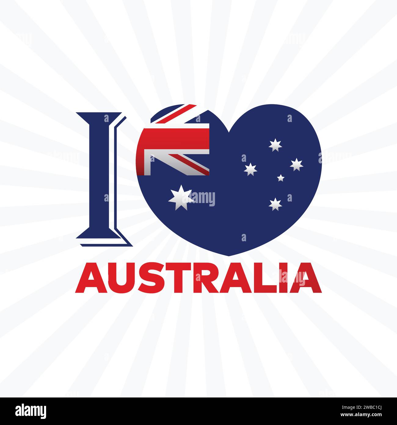 I love Australia vector typography illustration for celebrating ...