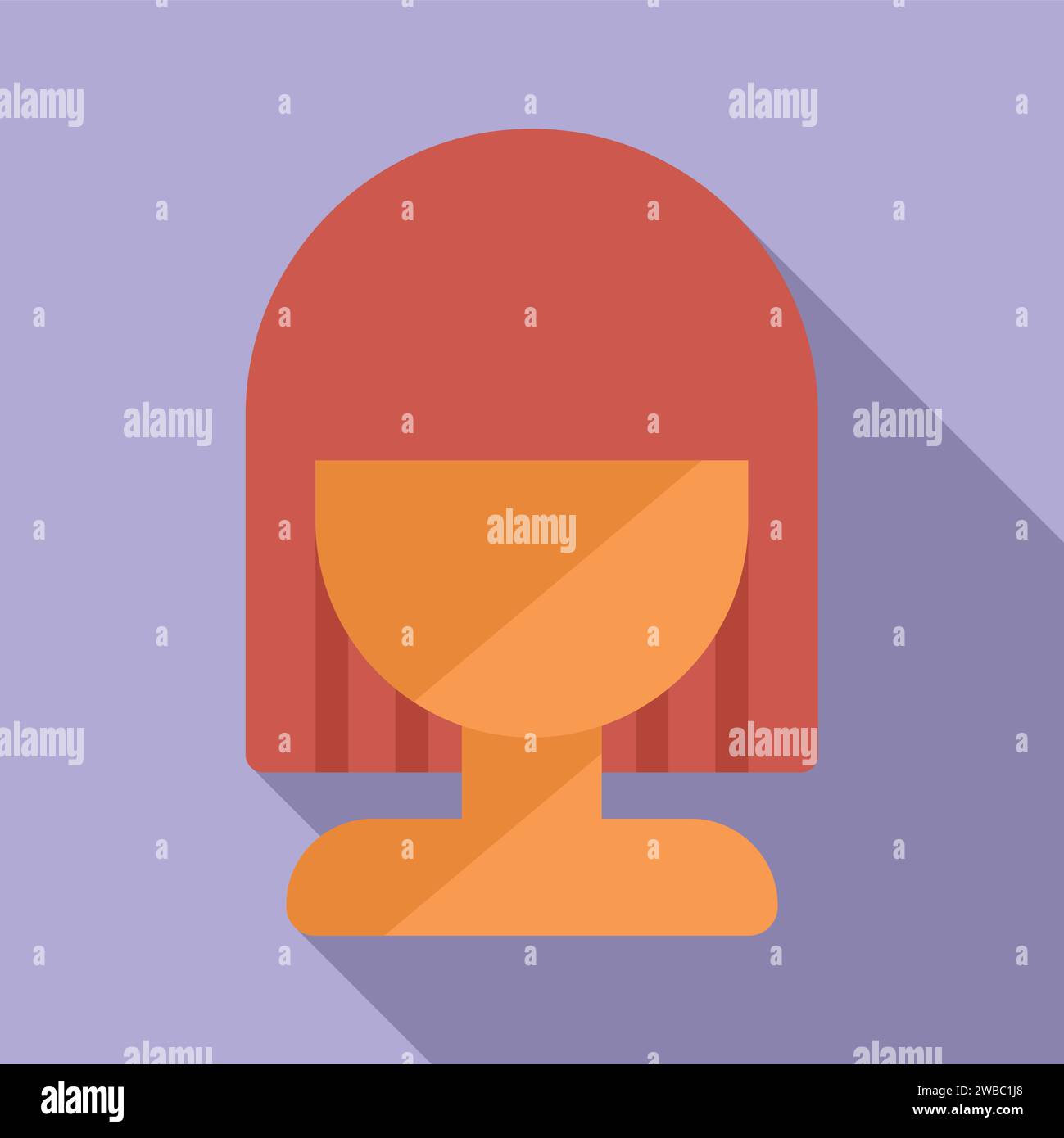 Cute model wig icon flat vector. Trend attractive head. Artist lady ... Cute model wig icon flat vector. Trend attractive head. Artist lady ...