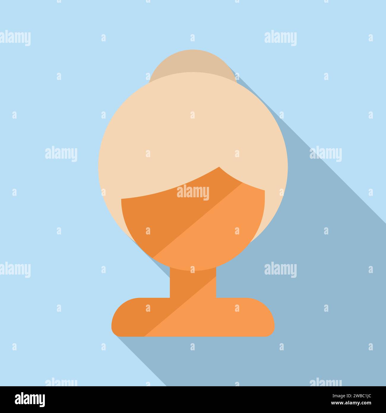 Wavy wig icon flat vector. Model locks fake. Woman face fashion Stock ... Wavy wig icon flat vector. Model locks fake. Woman face fashion Stock ...