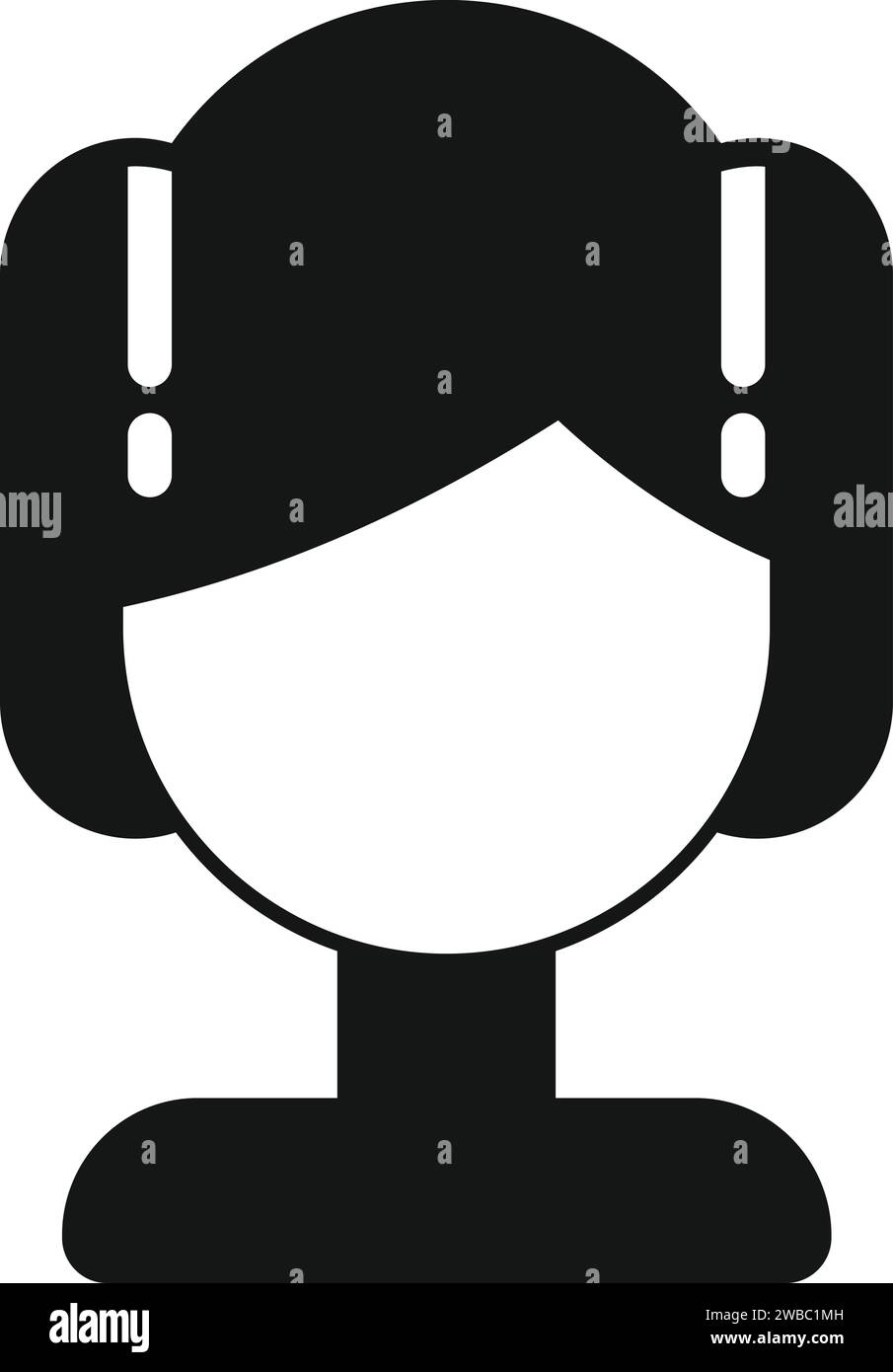 Face fashion head icon simple vector. Wavy lady. Cranium trend fashion ...