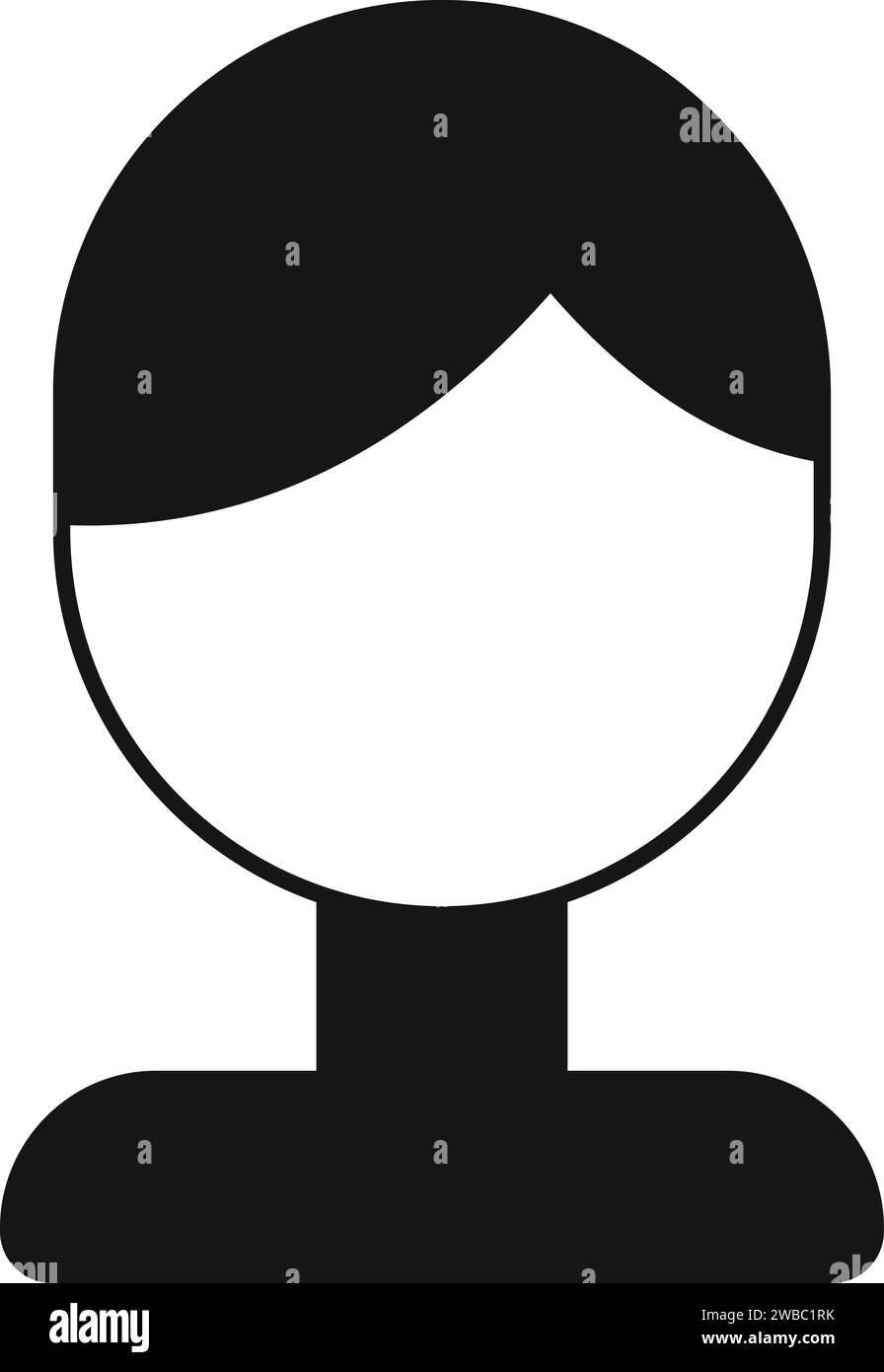 Cute wig lock fake icon simple vector. Young style. Head face fashion ...