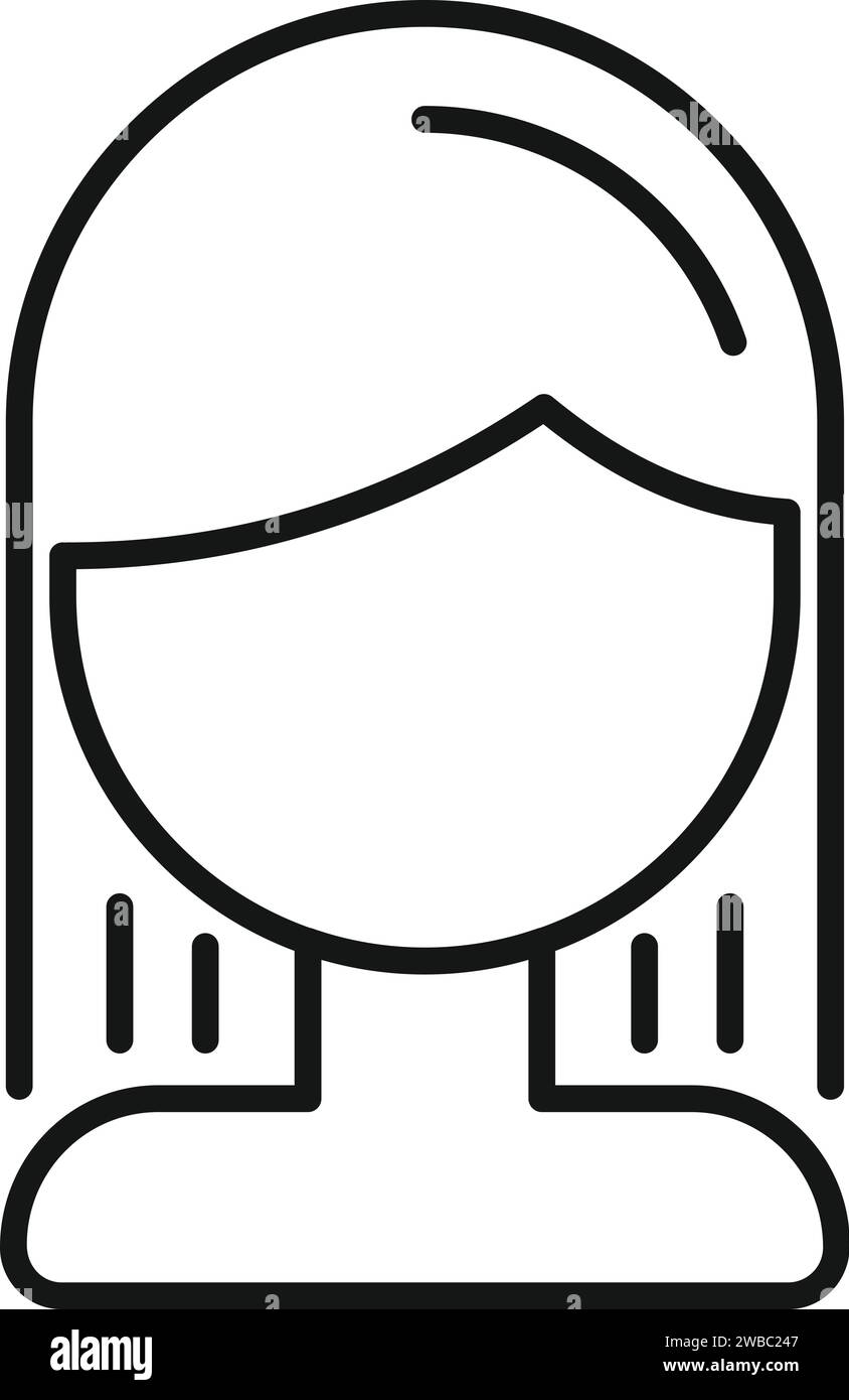 Curly wig hairs icon outline vector. Female elegance. Beauty fashion ...