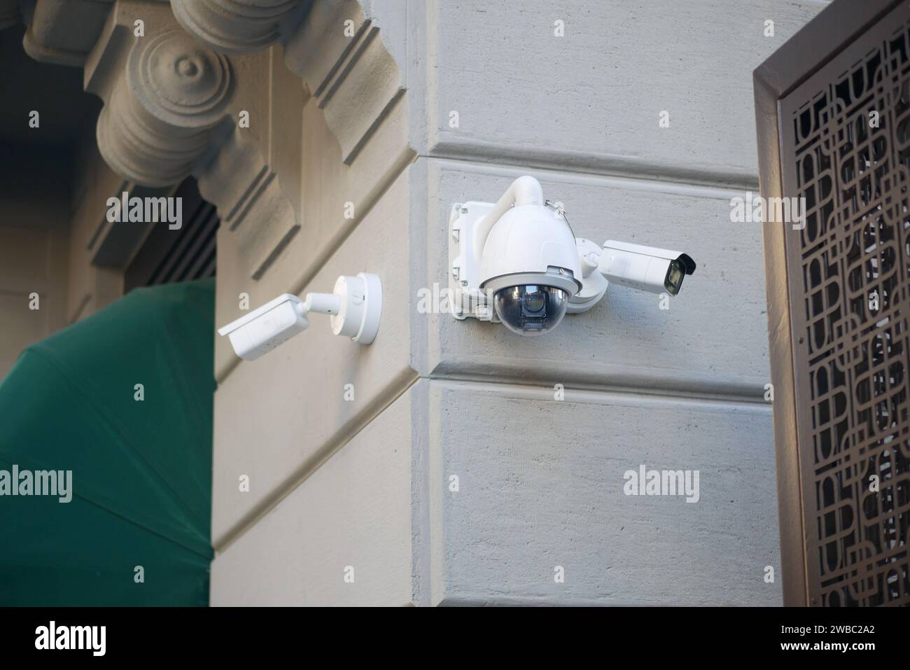CCTV security camera operating outdoor Stock Photo - Alamy