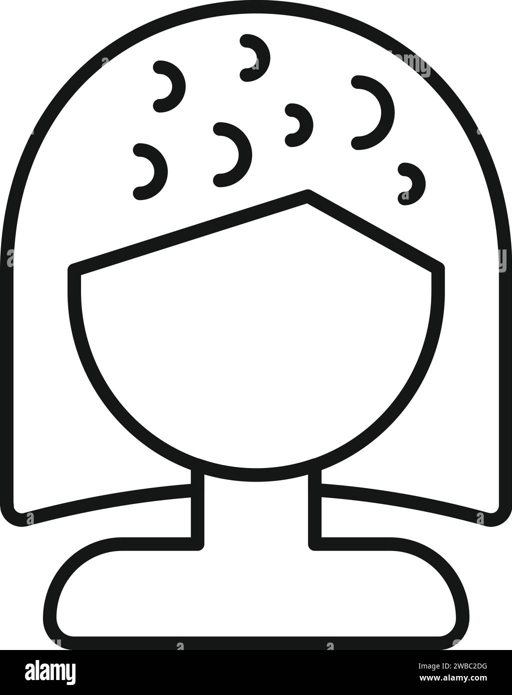 Short model wig icon outline vector. Style fashion. Female locks trend ...