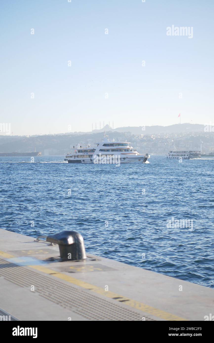 Turkey istanbul 18 july 2023. Transport ferry in the Bosphorus ...