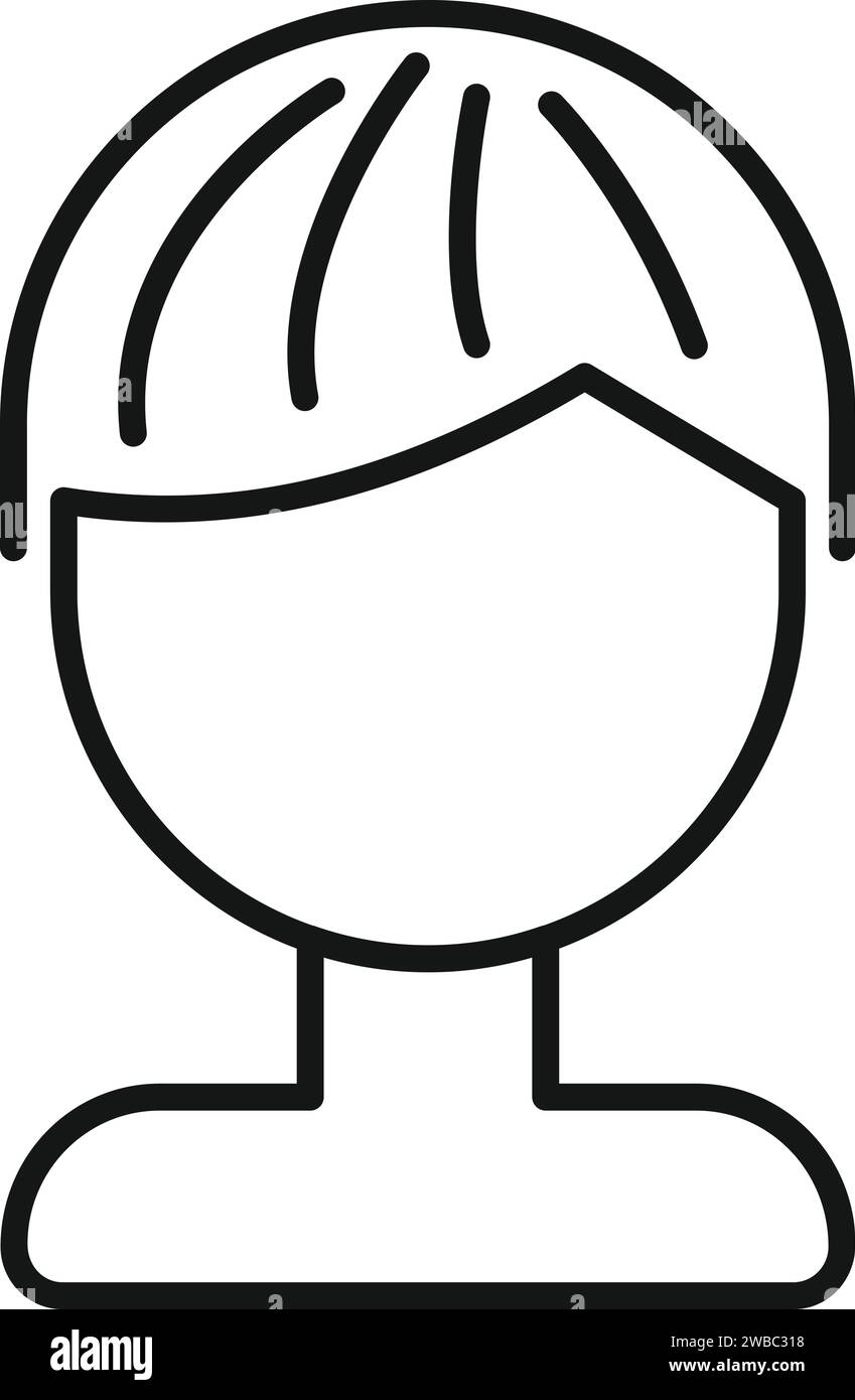 Short fake wig icon outline vector. Modern fashion hairs. Lady cute ...