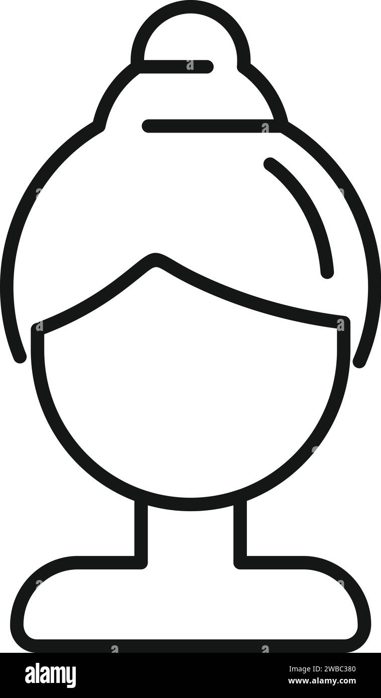 Model wig icon outline vector. Face fashion fake. Cute wavy lady Stock ...
