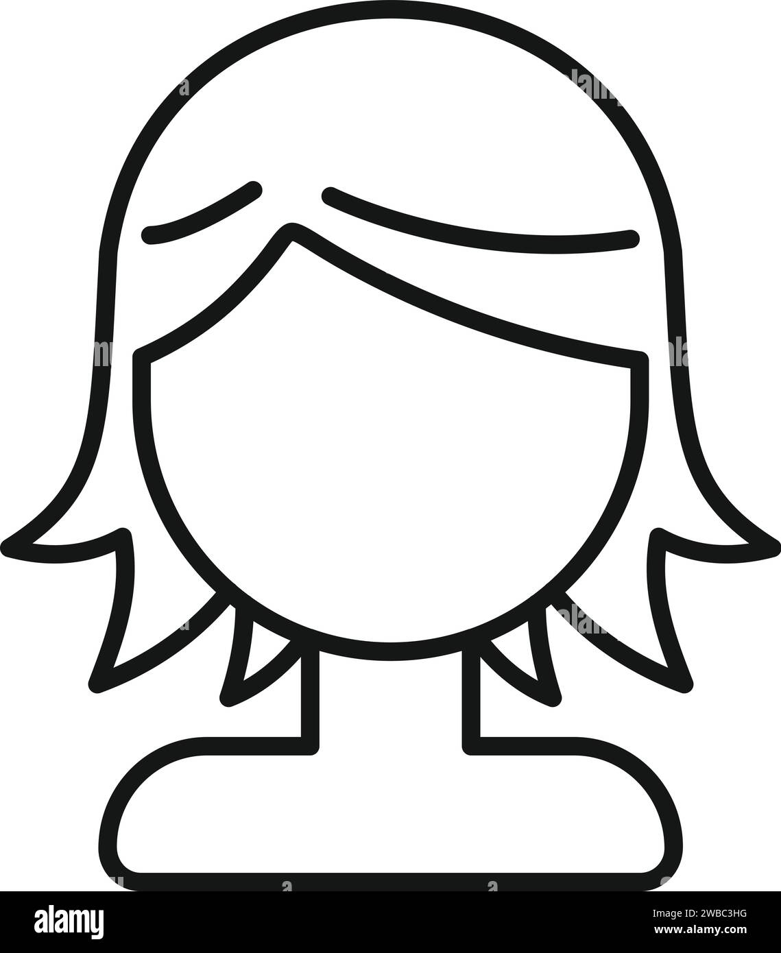 Female coiffure icon outline vector. Fashion trend wig. Barbet short ...