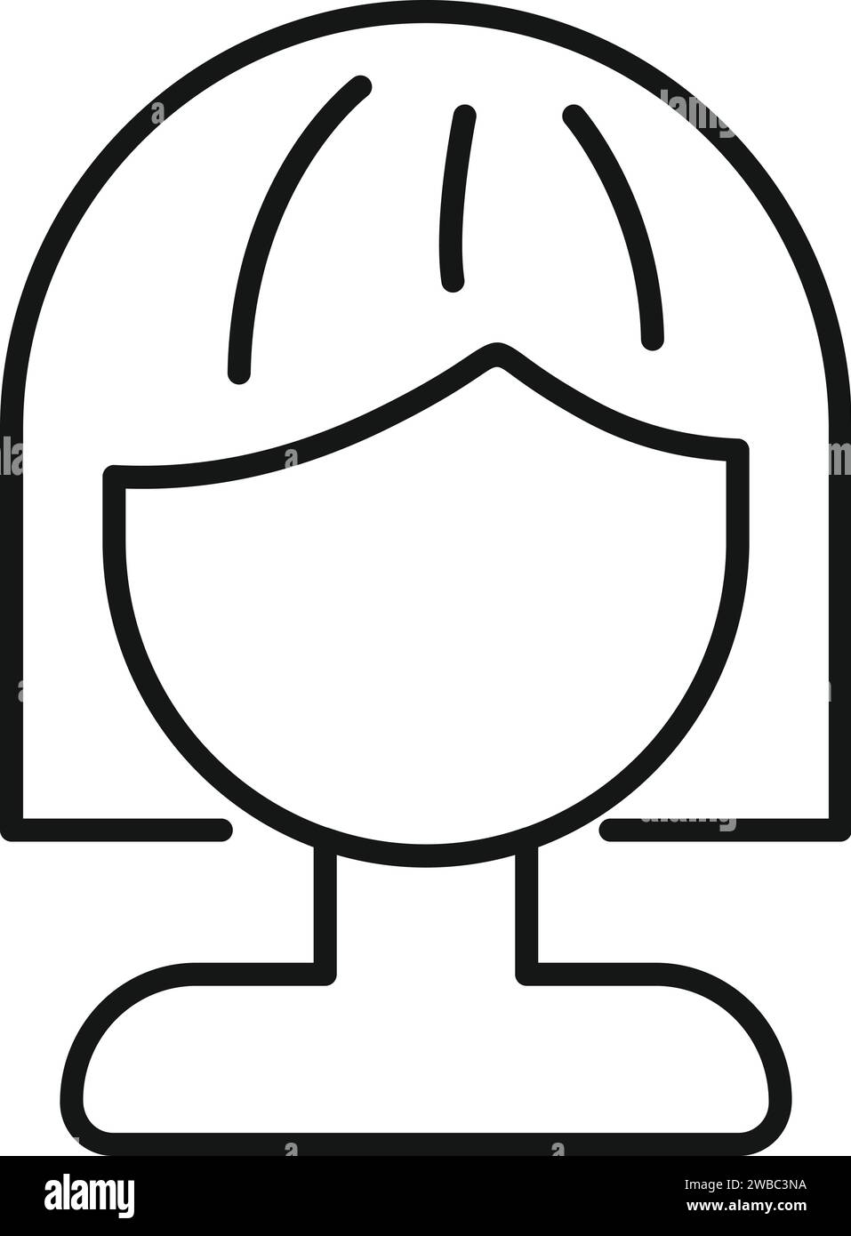 Female artist wig icon outline vector. Fashion head. Model fake style ...