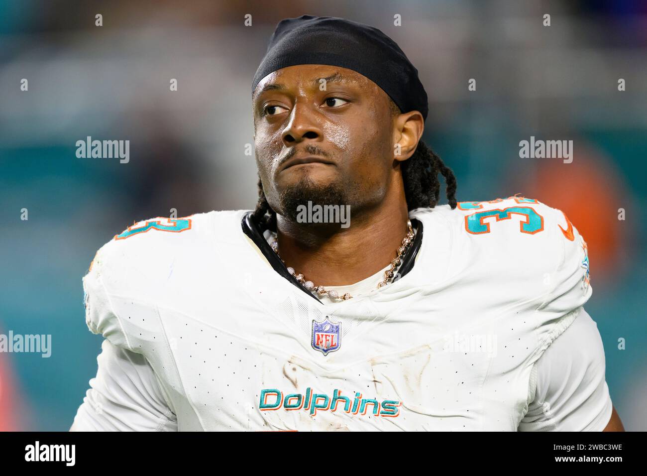 Miami Dolphins cornerback Eli Apple (33) stands on the sidelines during ...