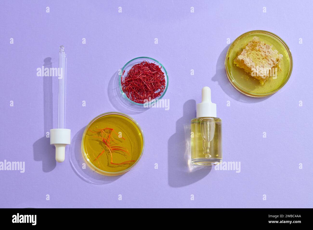 Scene for cosmetic serum advertisement with expensive ingredients like ...
