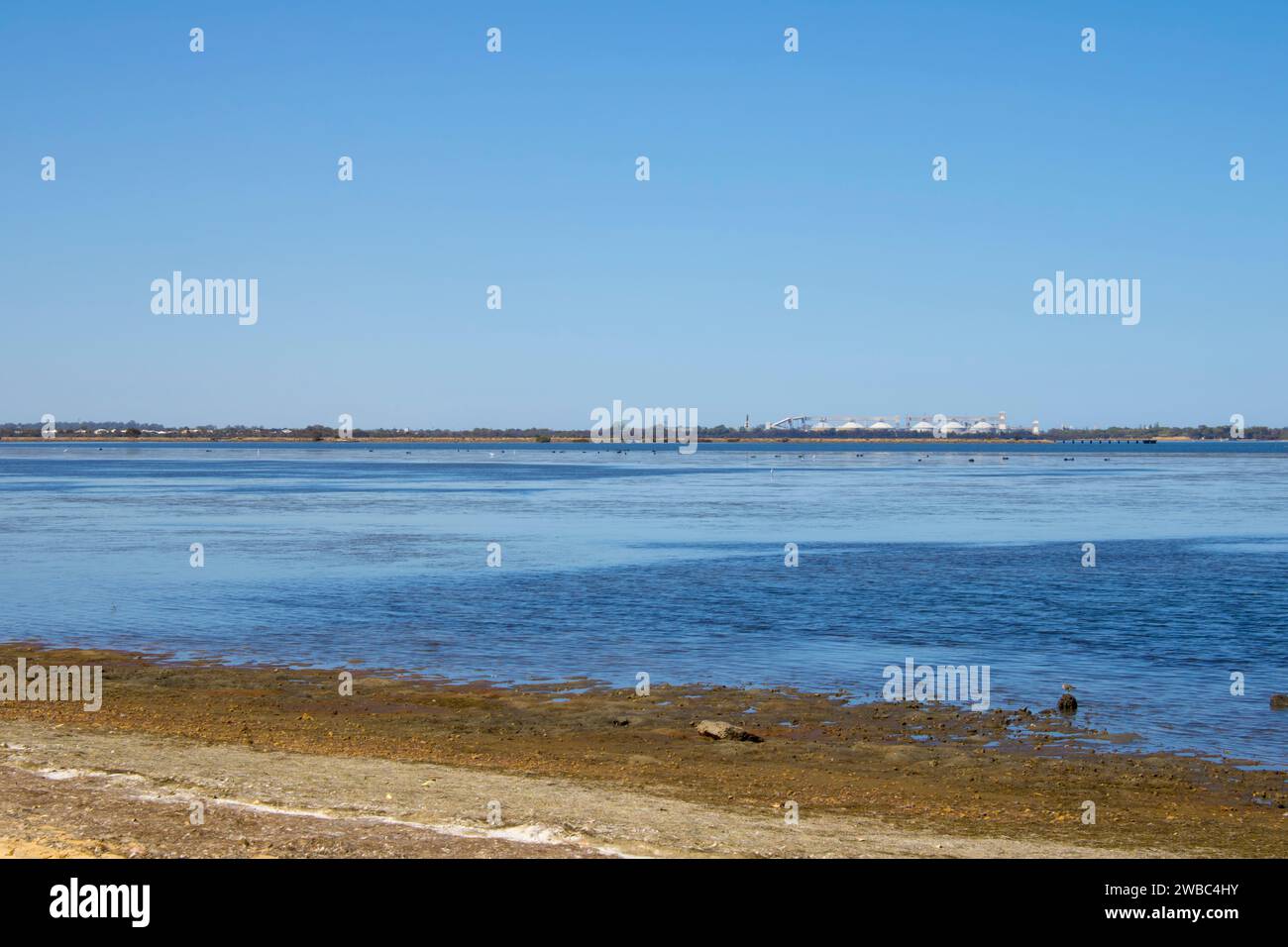 A tranquil scenic view of the landscape at the shallow end of the ...