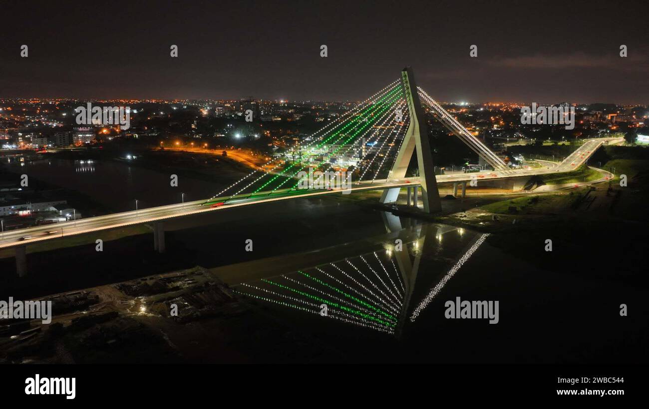 Abidjan. 10th Jan, 2024. This aerial photo taken on Dec. 1, 2023 shows ...