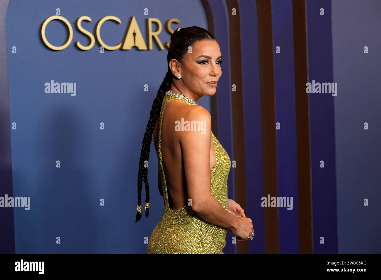 Eva Longoria arrives at the Governors Awards on Tuesday, Jan. 9, 2024 ...