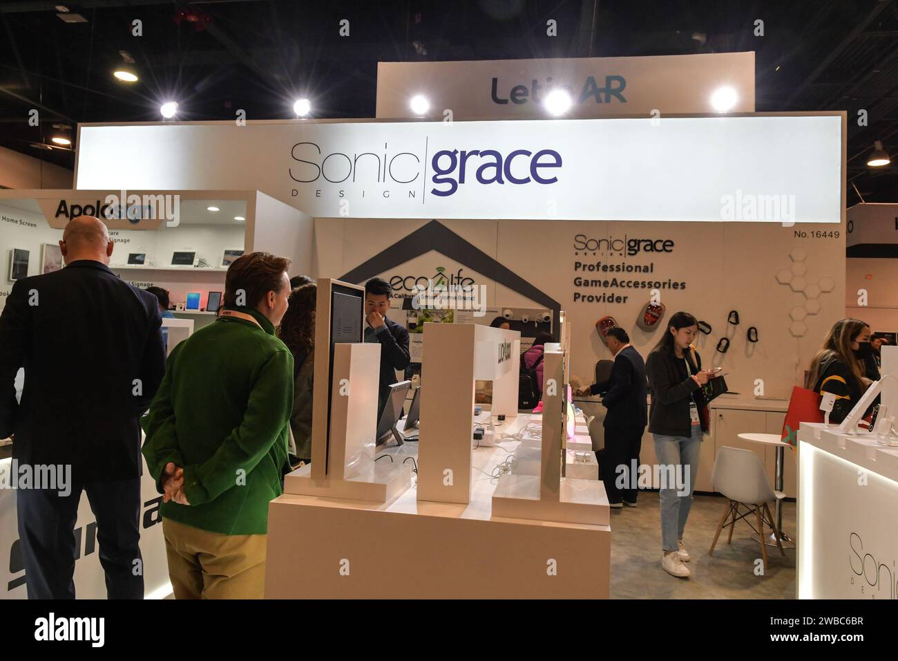 Las Vegas, NV, USA. 9th Jan, 2024. View of the Sonic Grace booth at CES ...