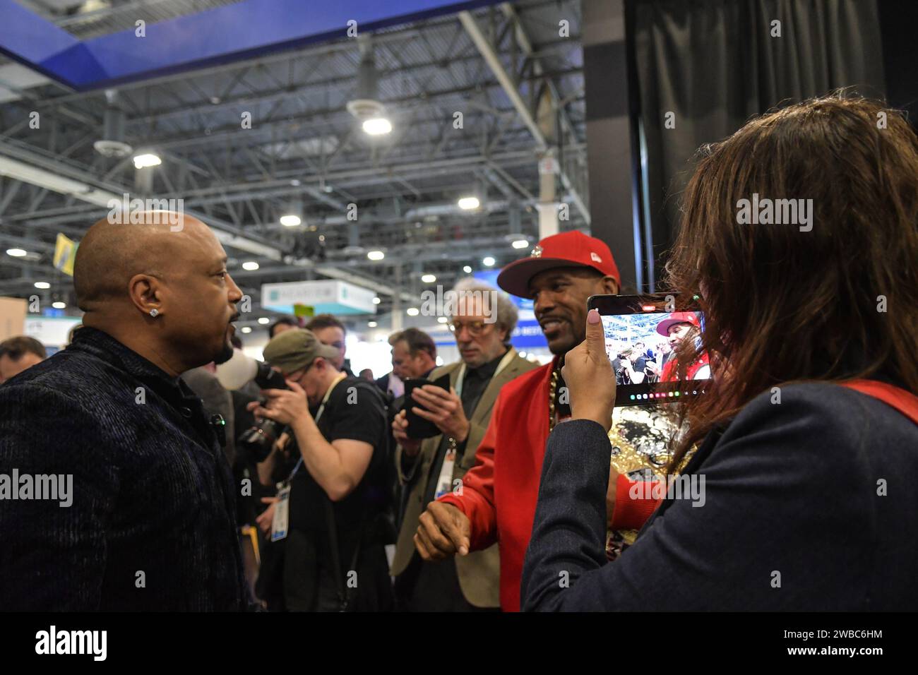Las Vegas, NV, USA. 9th Jan, 2024. Daymond John & Gerard 'HipHopGamer' Williams at AWOL Vision ...