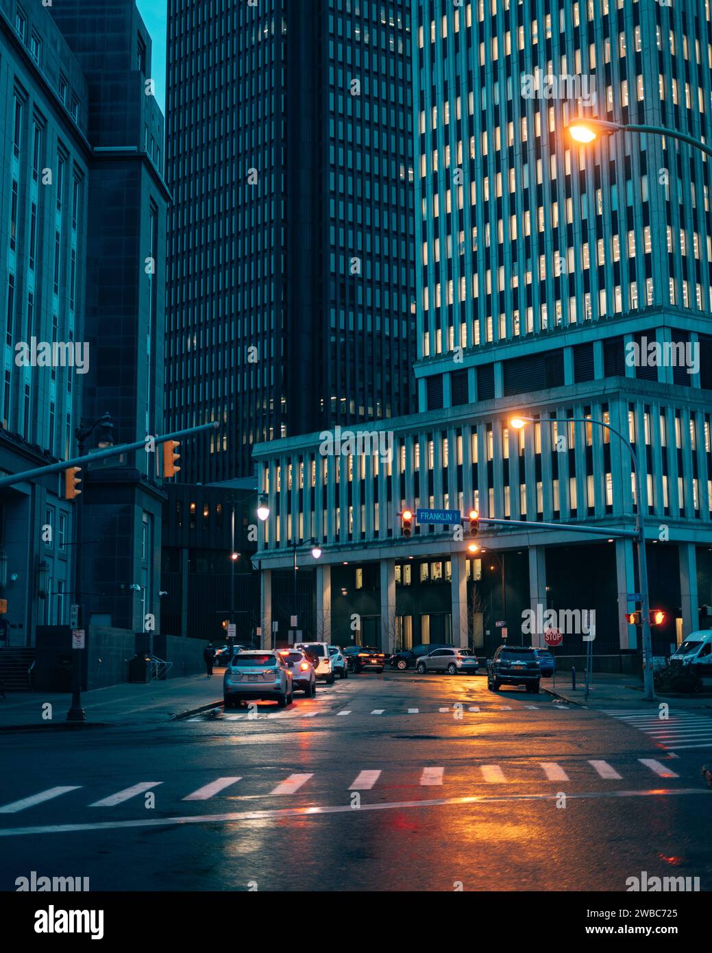 Scene with modern buildings in downtown Buffalo, New York Stock Photo ...