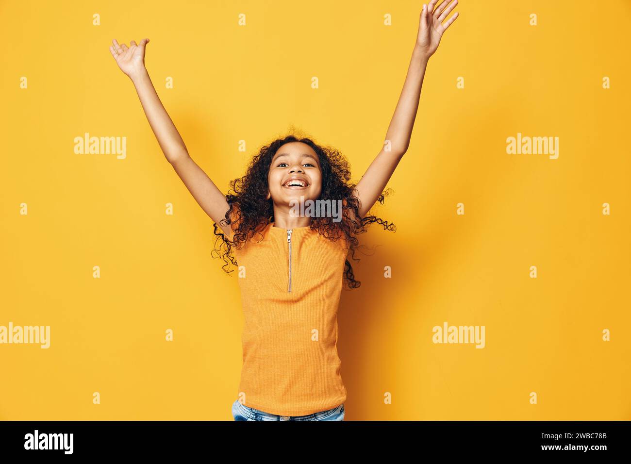 Happy woman background girl person fun female joy background yellow ...