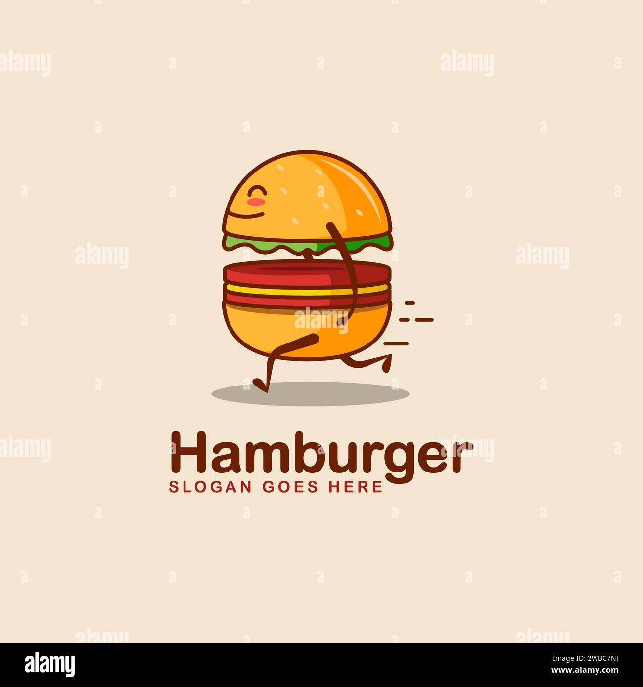 Fun playful fast burger logo, running burger logo Stock Vector Image ...