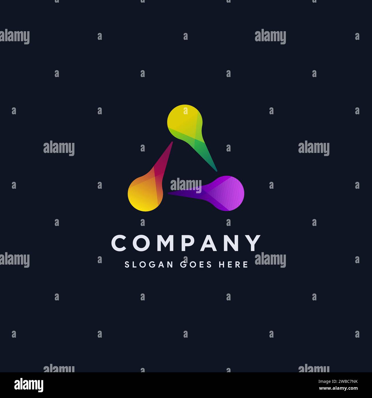 Abstract synergy triangle link connection Logo Icon Stock Vector Image ...