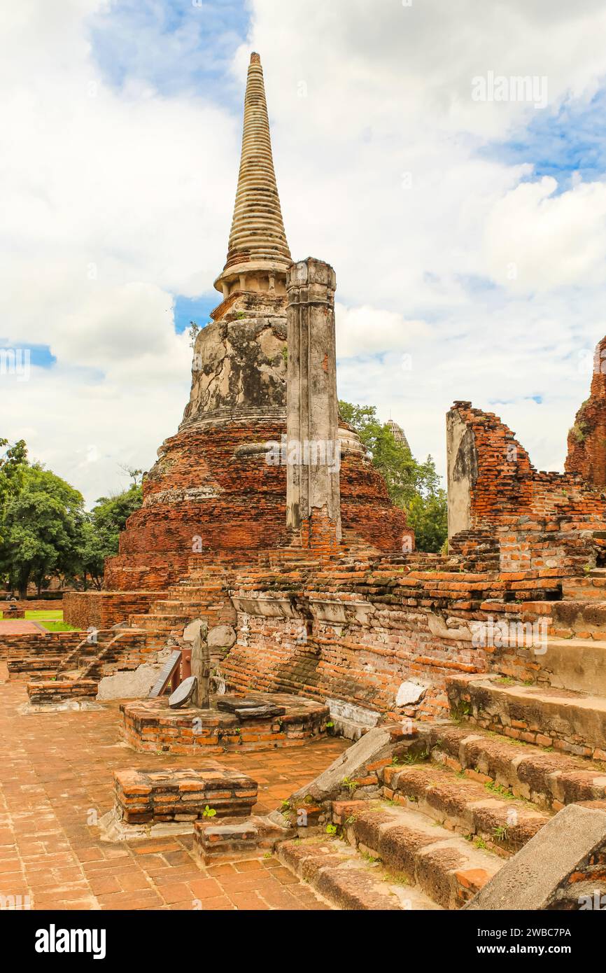 Ancient ruins inside Wat Mahathat, which only have floors and brick ...