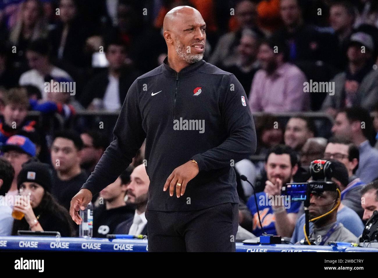 Portland Trail Blazers head coach Chauncy Billups reacts during the ...