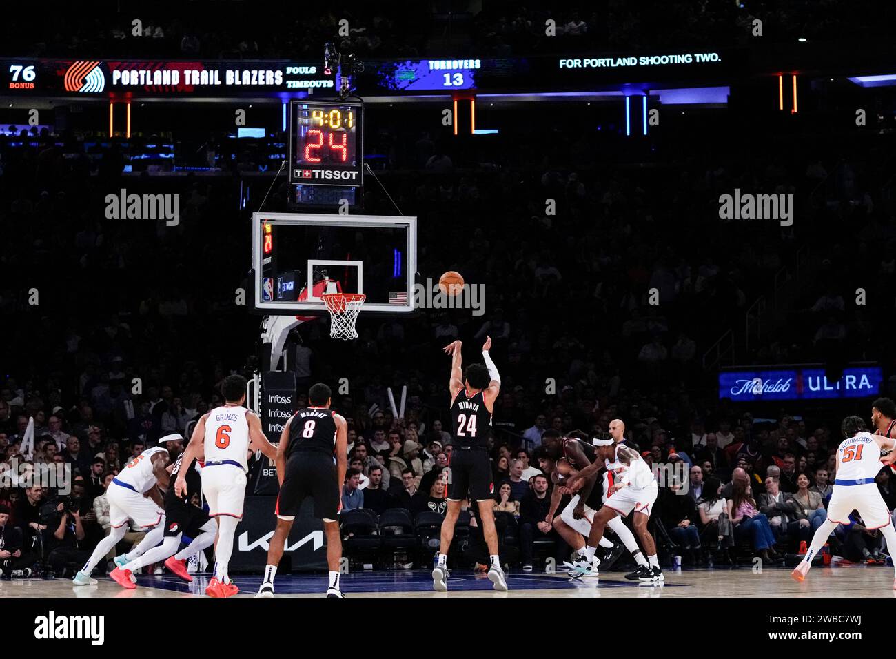 Portland Trail Blazers' Justin Minaya during the second half of an NBA ...