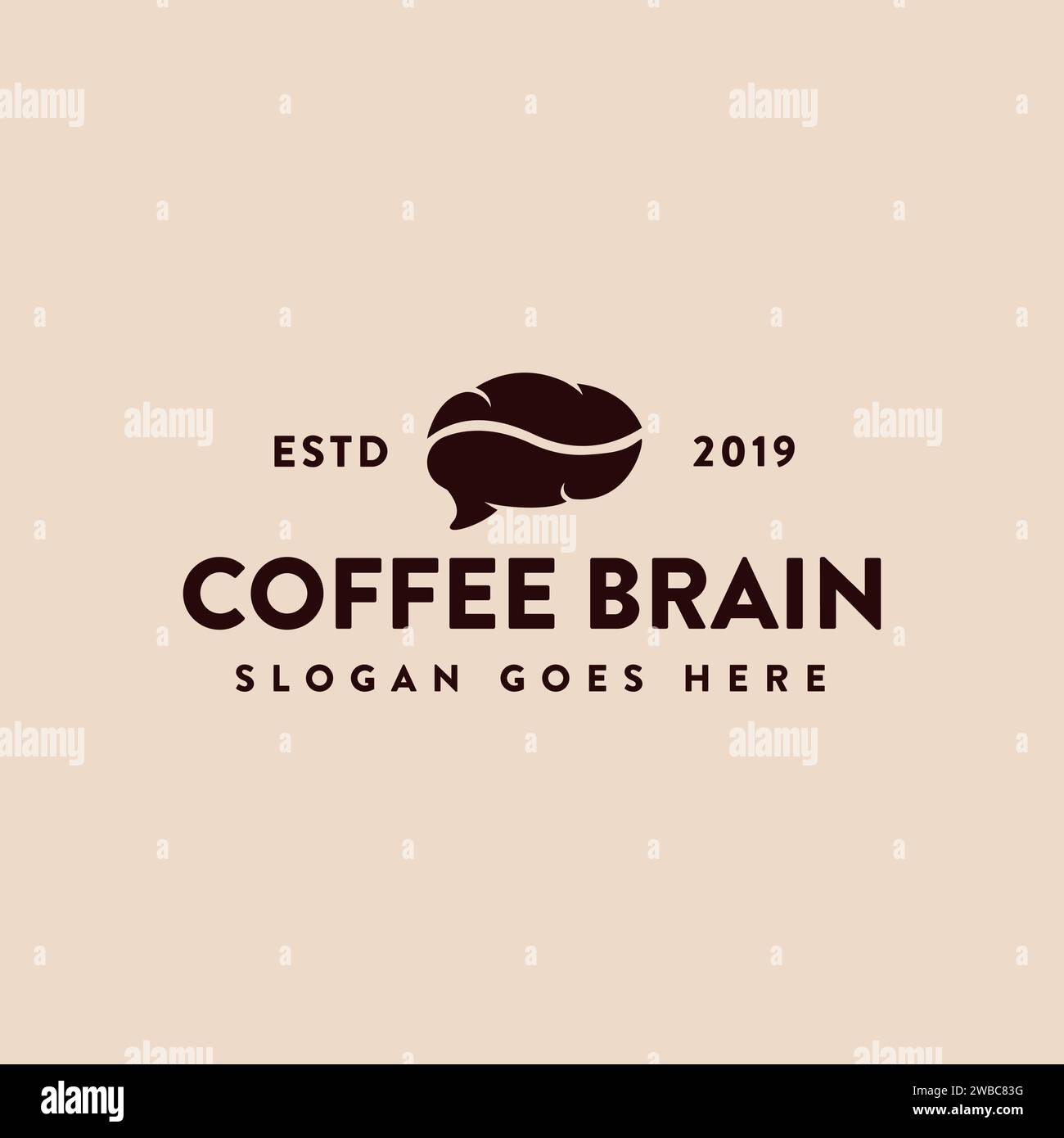 Vintage coffee and brain logo Stock Vector Image & Art - Alamy