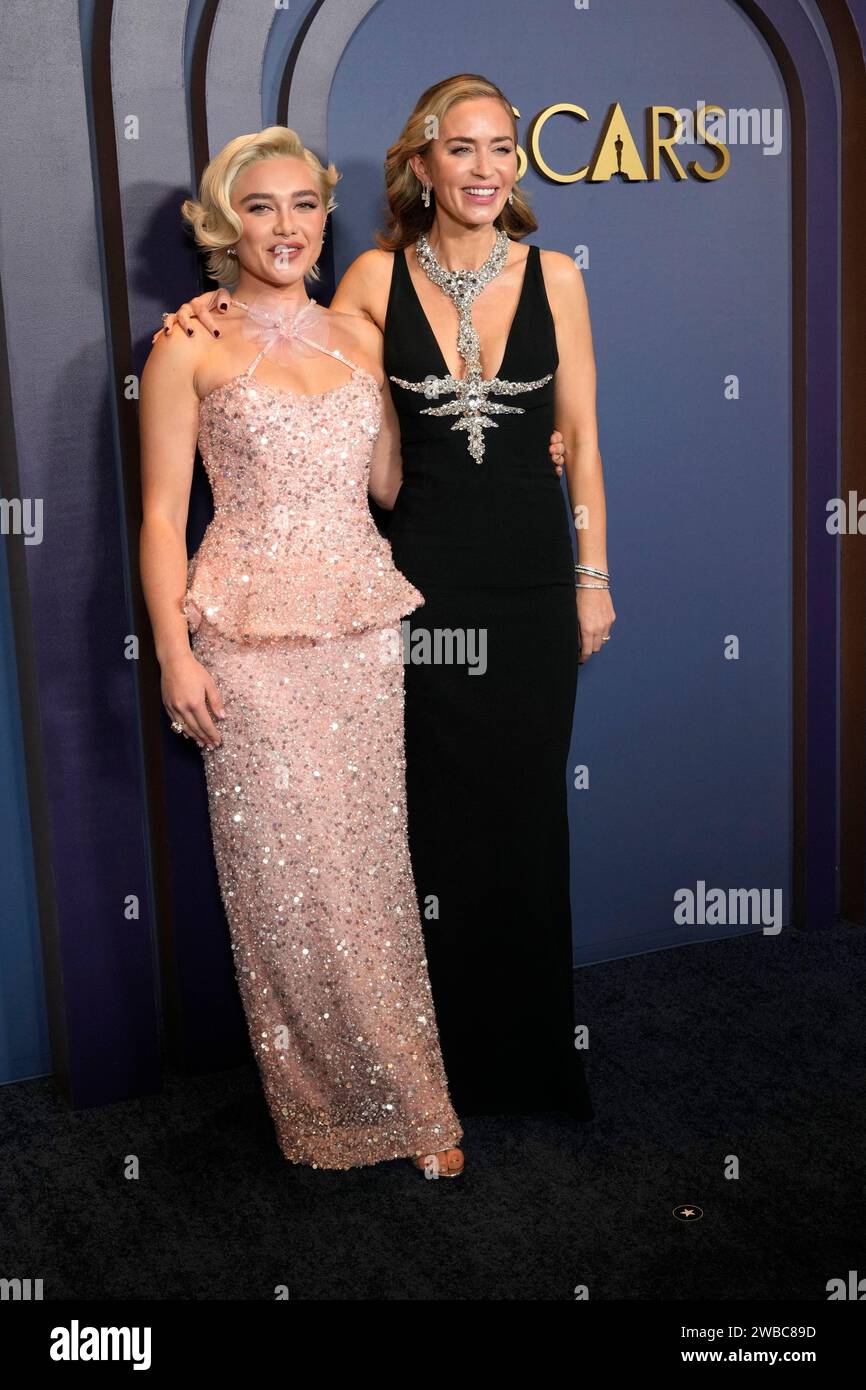 Florence Pugh, left, and Emily Blunt arrive at the Governors Awards on ...