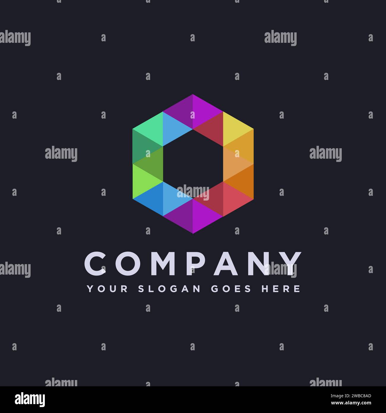 Colorful Hexagon Logo Icon vector Stock Vector Image & Art - Alamy