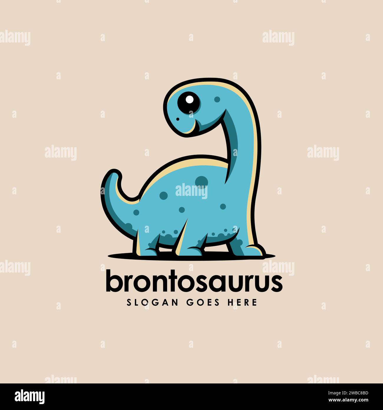 Brontosaurus Dinosaur mascot cartoon logo Stock Vector Image & Art - Alamy