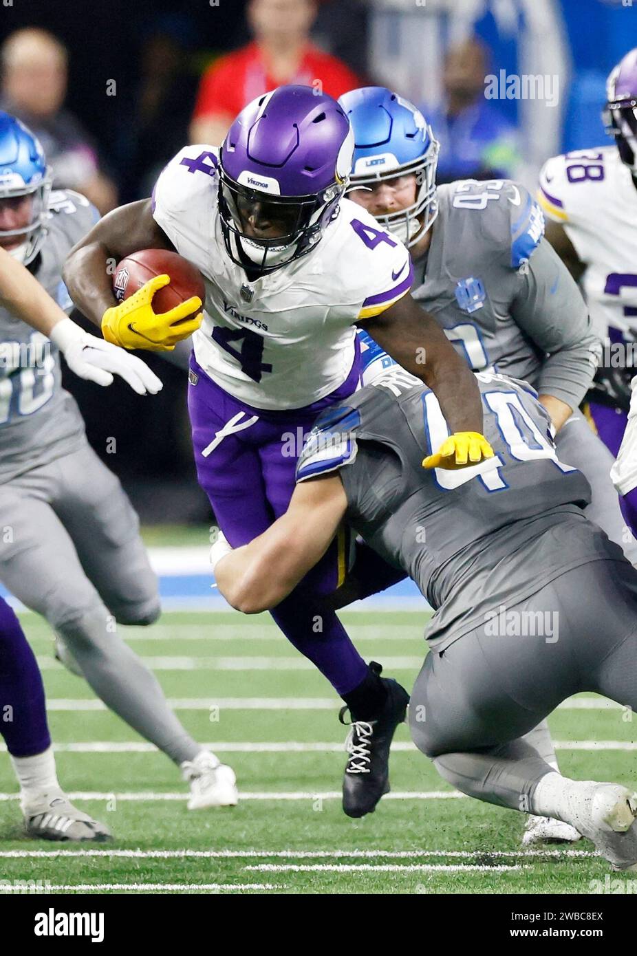 Minnesota Vikings wide receiver Brandon Powell (4) is tackled by ...