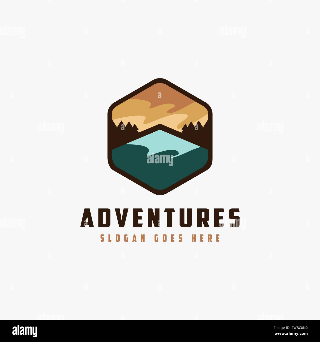 vintage emblem mountain landscape adventure logo icon Stock Vector ...
