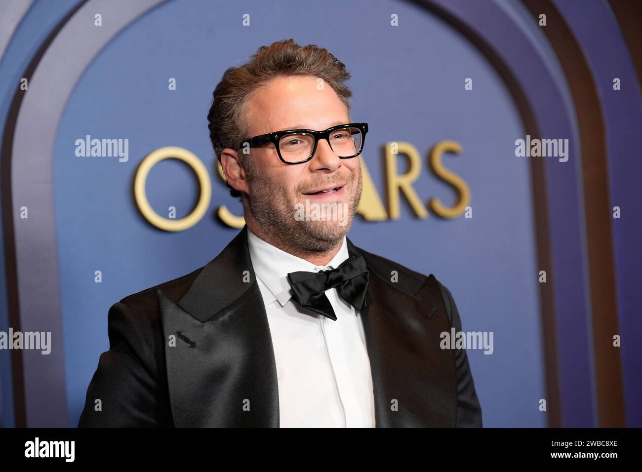 Seth Rogen arrives at the Governors Awards on Tuesday, Jan. 9, 2024, at ...