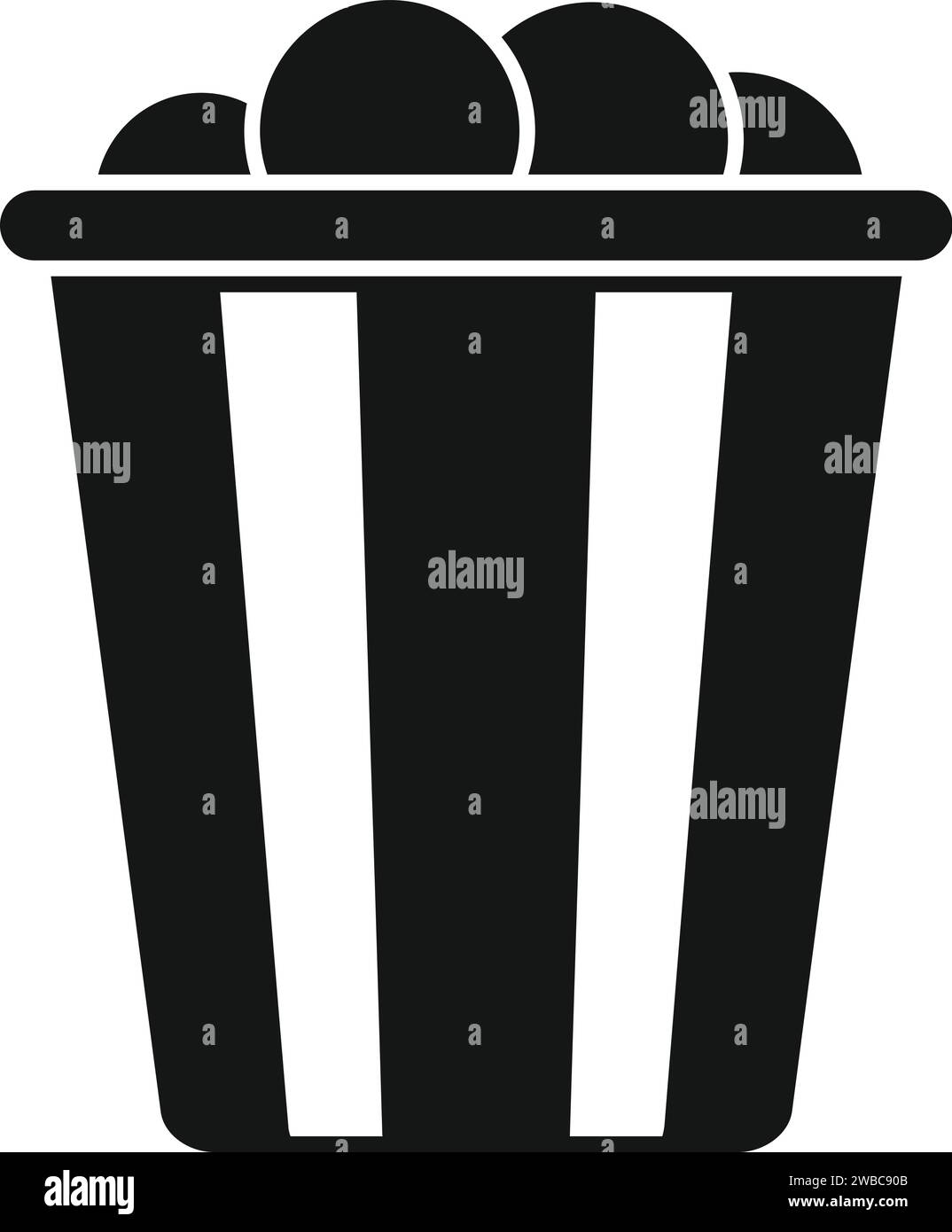 Popcorn bucket icon simple vector. Cinema snack food. Bake bread Stock ...