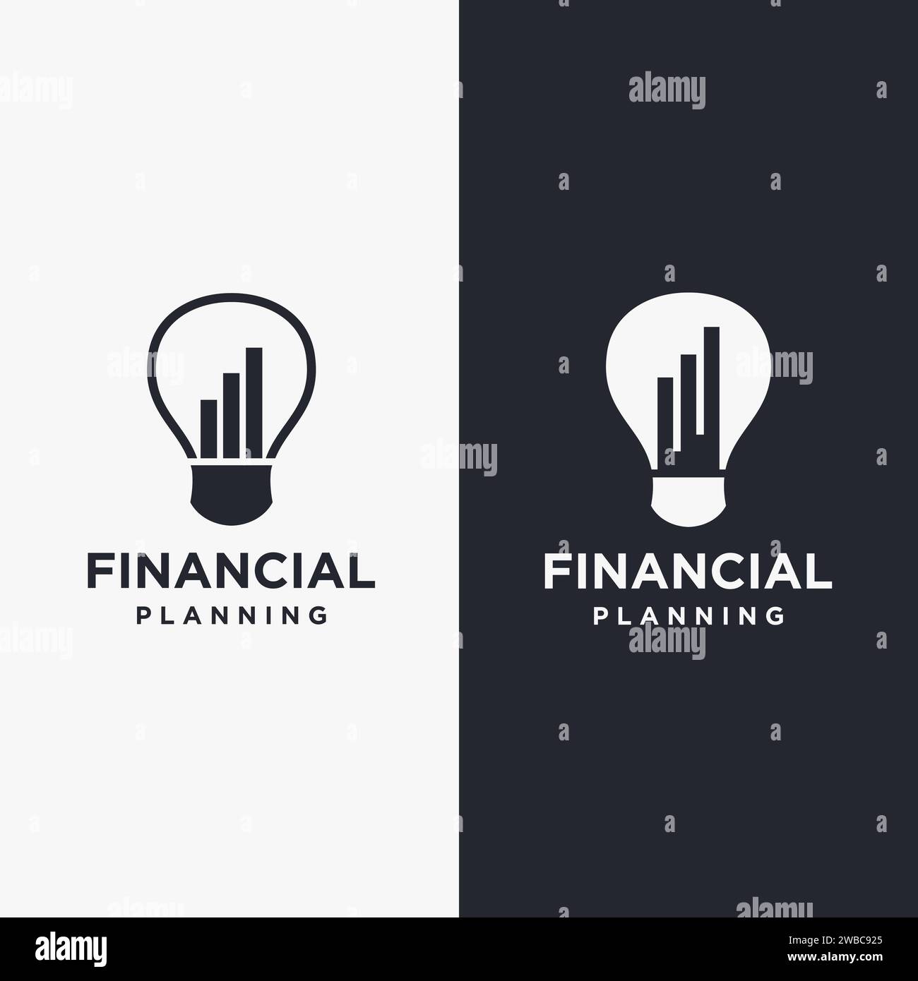 Lighting bulb and financial chart logo template Stock Vector Image ...
