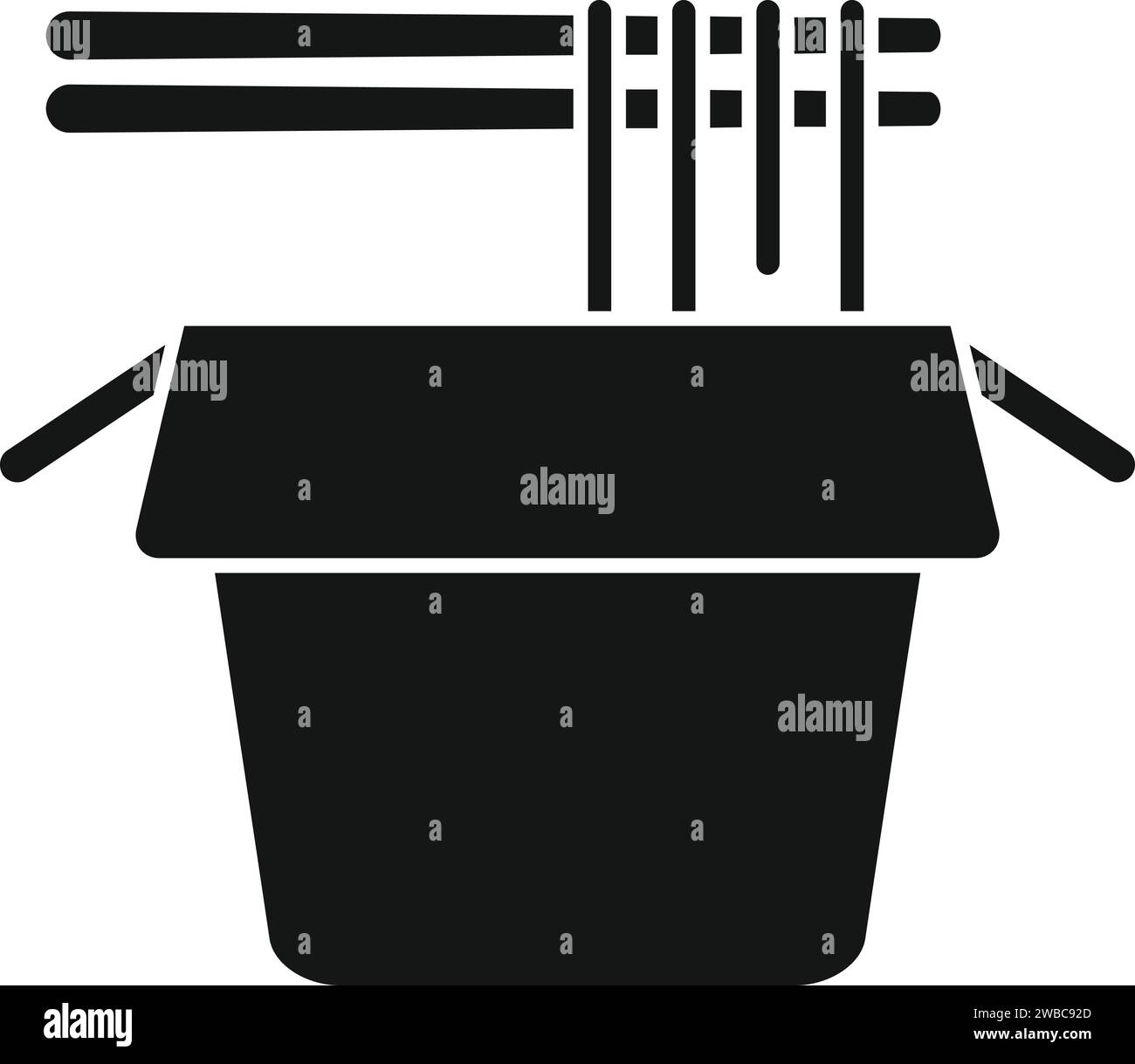 Asian food box icon simple vector. Cook snack. Lunch street Stock ...