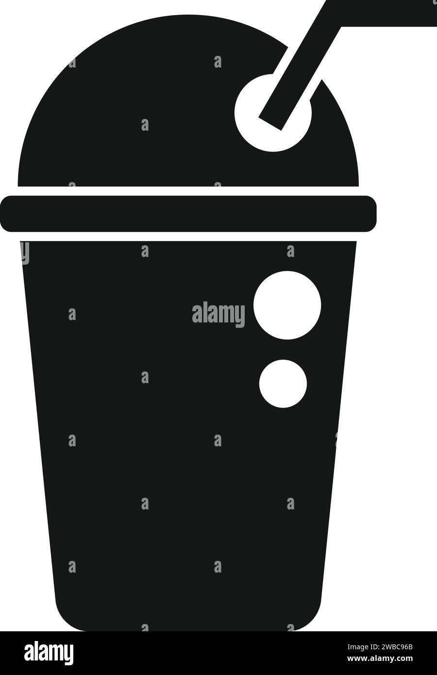 Smoothie to go cup icon simple vector. Street fast food. Straw snack ...