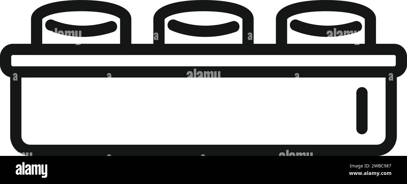 Full food box icon outline vector. Craft lunch. Junk container box ...
