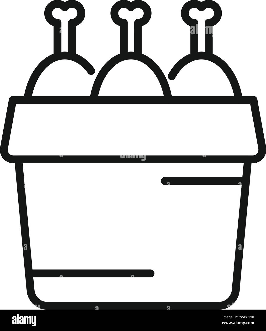Fast food chicken box icon outline vector. Craft snack. Lunch cook ...