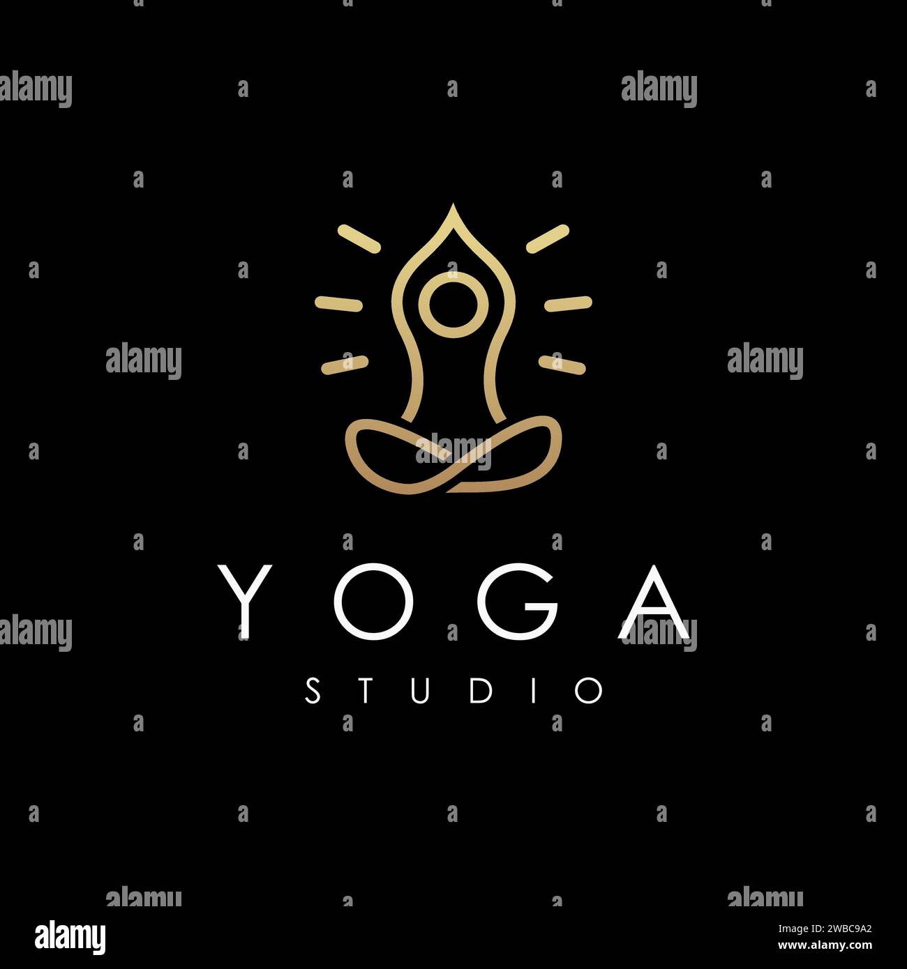 Abstract Minimalist meditation yoga logo pose Stock Vector Image & Art ...